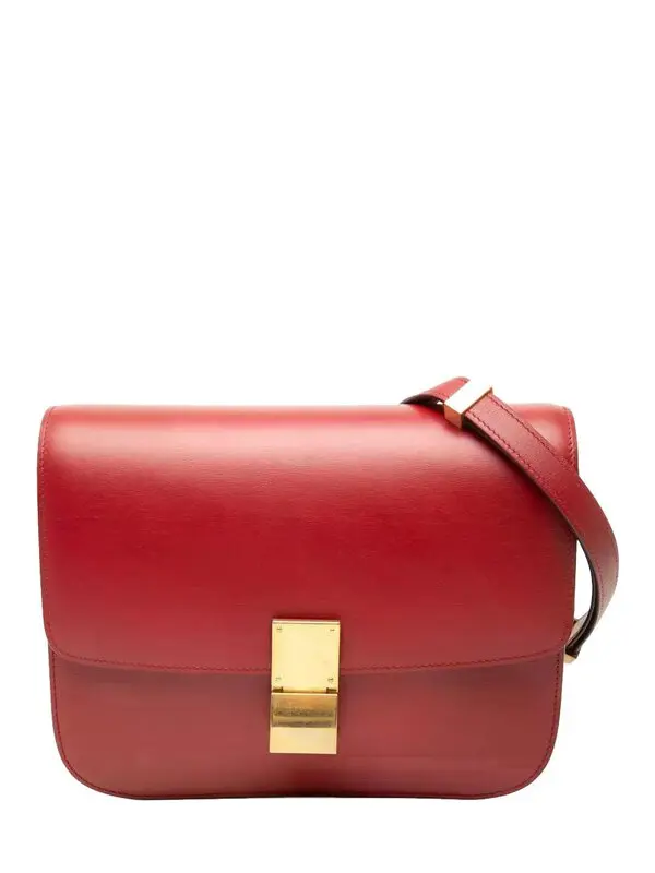 Celine 2017 Medium Classic Box Crossbody Bag - Red