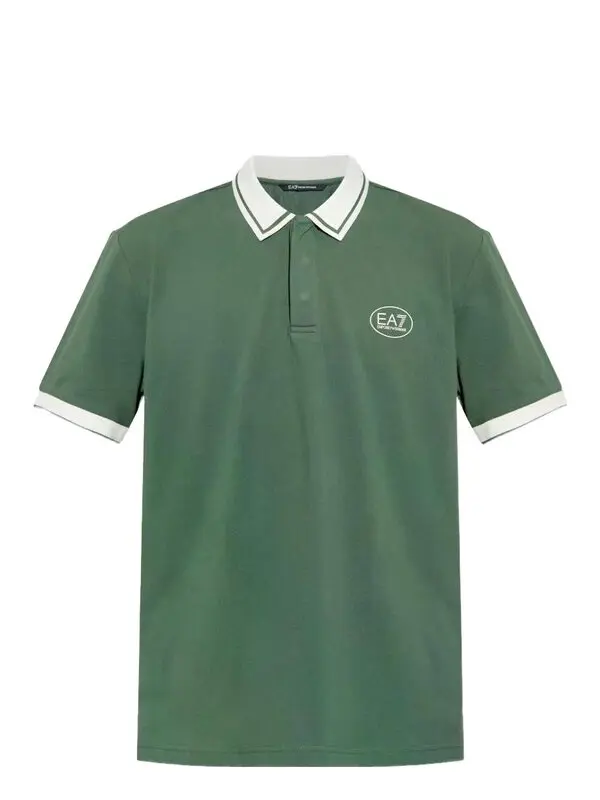 EA7 Collared Short-sleeve T-shirt - Green