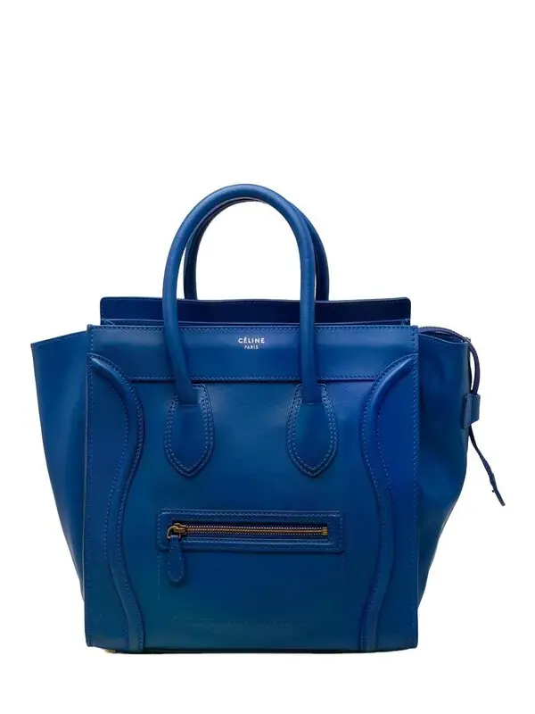 Celine 2012 Mini Smooth Calfskin Luggage Tote Bag - Blue