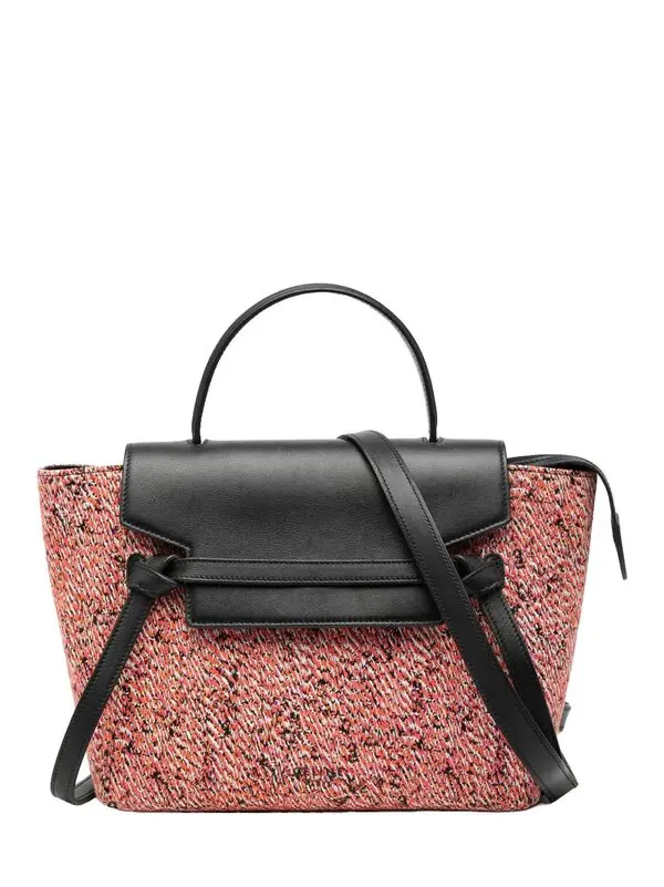 Celine 2017 Micro Tweed Belt Satchel - Black