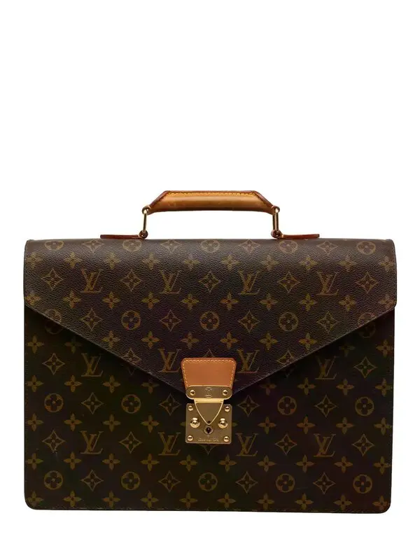 LOUIS VUITTON 2001 Monogram Serviette Conseiller Briefcase - Brown