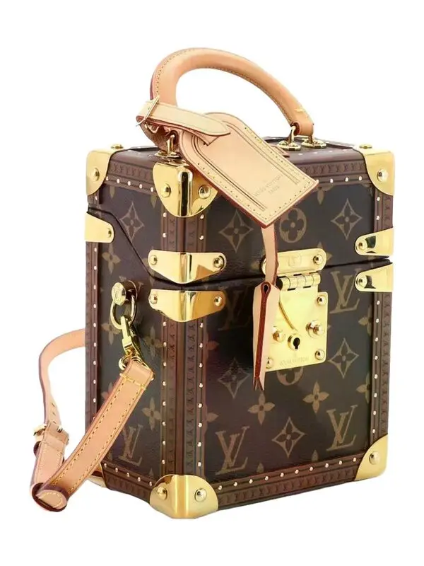 LOUIS VUITTON Camera Box Trunk Bag Monogram Canvas Satchel - Brown