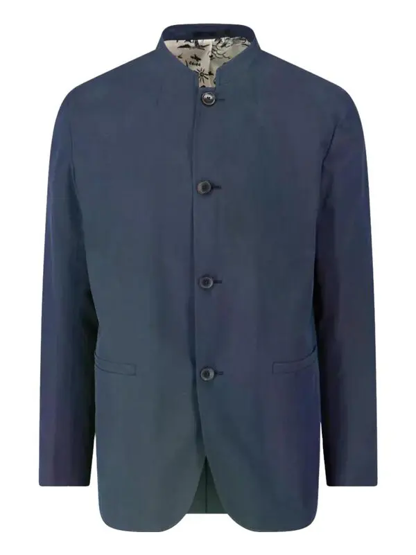 Paul Smith Mandarin-collar Coat - Blue