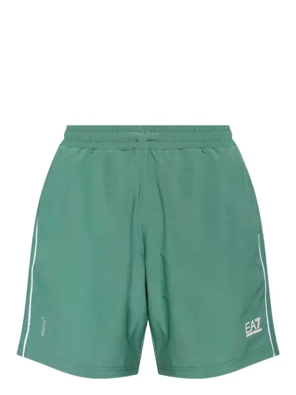 EA7 Logo Stripe Trim Shorts - Green