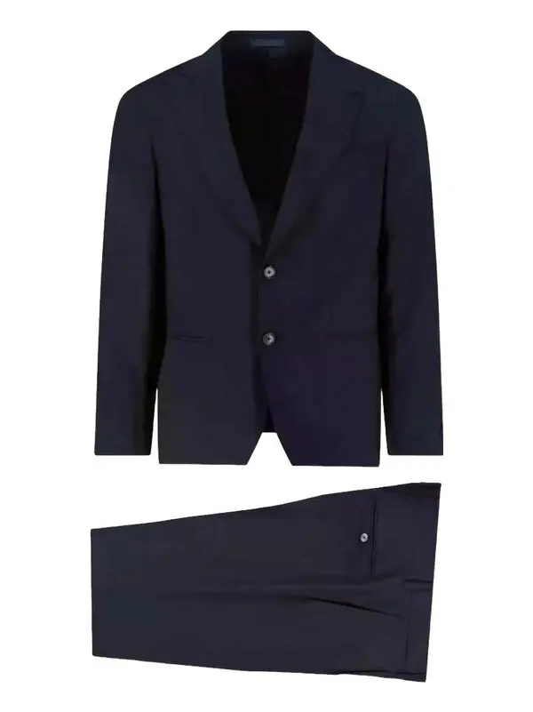 Caruso Single-breasted Suit - Blue