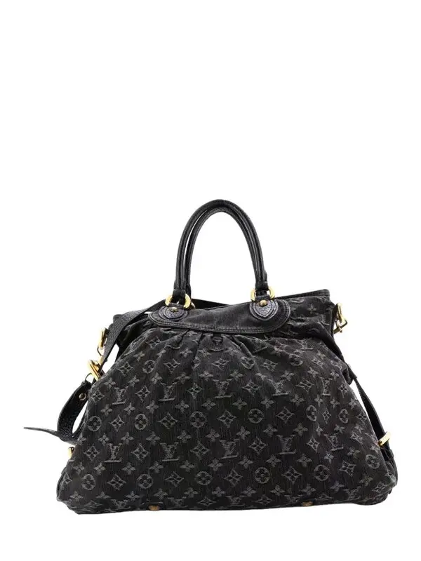 LOUIS VUITTON Neo Cabby Handbag Denim Gm Satchel - Black