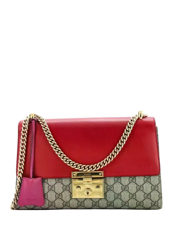Gucci Padlock Gg Coated Canvas And Leather Medium Shoulder Bag - Brown