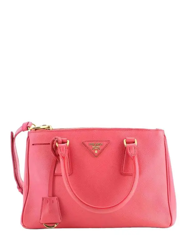 Prada Galleria Double Zip Saffiano Leather Small Tote Bag - Red