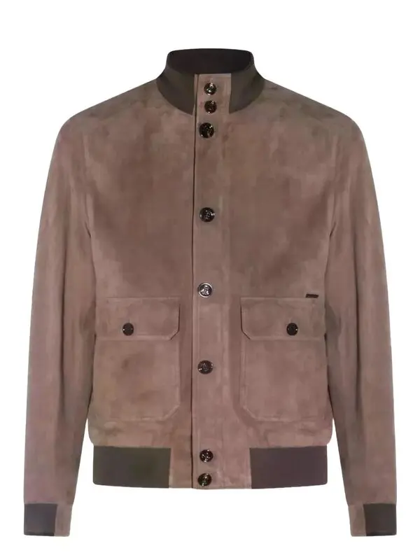 MOORER Button Flap Pockets Jacket - Brown