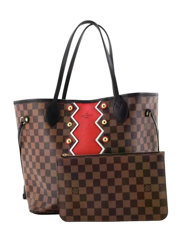 LOUIS VUITTON Neverfull Nm Limited Edition Damier Karakoram Mm Tote Bag - Brown