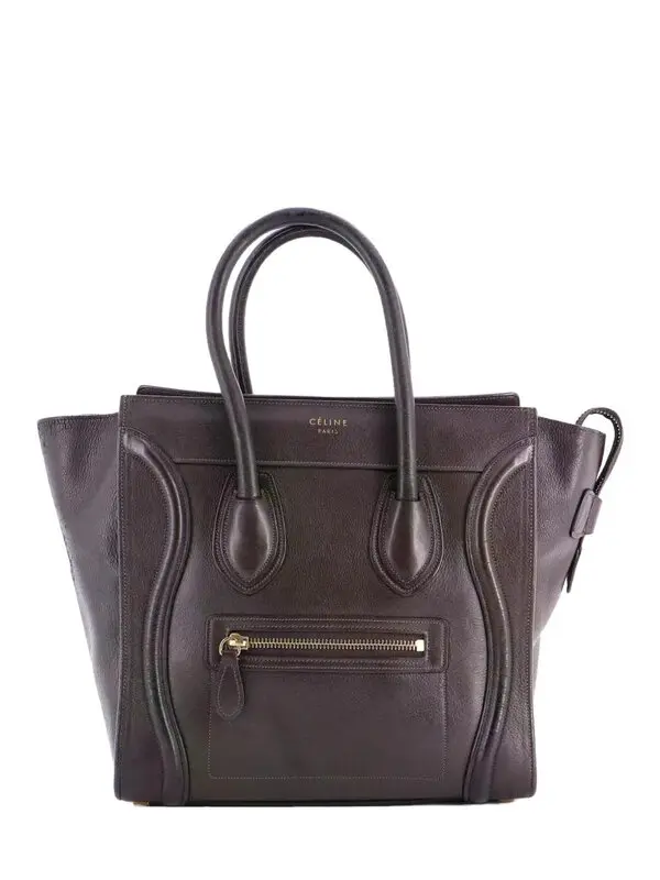 Celine Luggage Bag Smooth Leather Micro Tote Bag - Brown