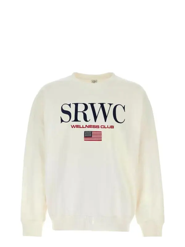 SPORTY & RICH Embroidered Crew-neck Sweatshirt - White