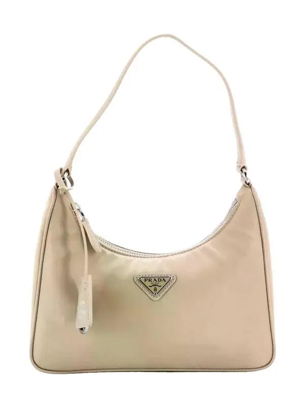 Prada Re-edition 2005 Tessuto Saffiano Mini Hobo Bag - Neutrals
