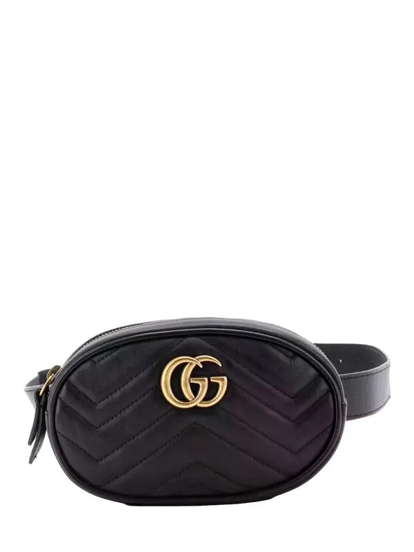Gucci Gg Marmont Matelasse Leather Belt Bag - Black