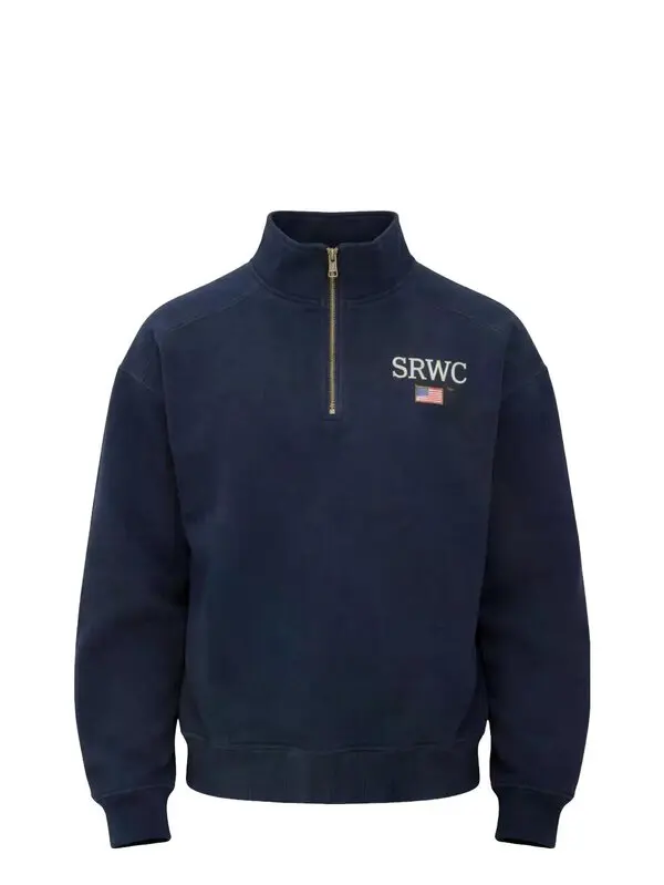 SPORTY & RICH Half-zip Sweatshirt - Blue