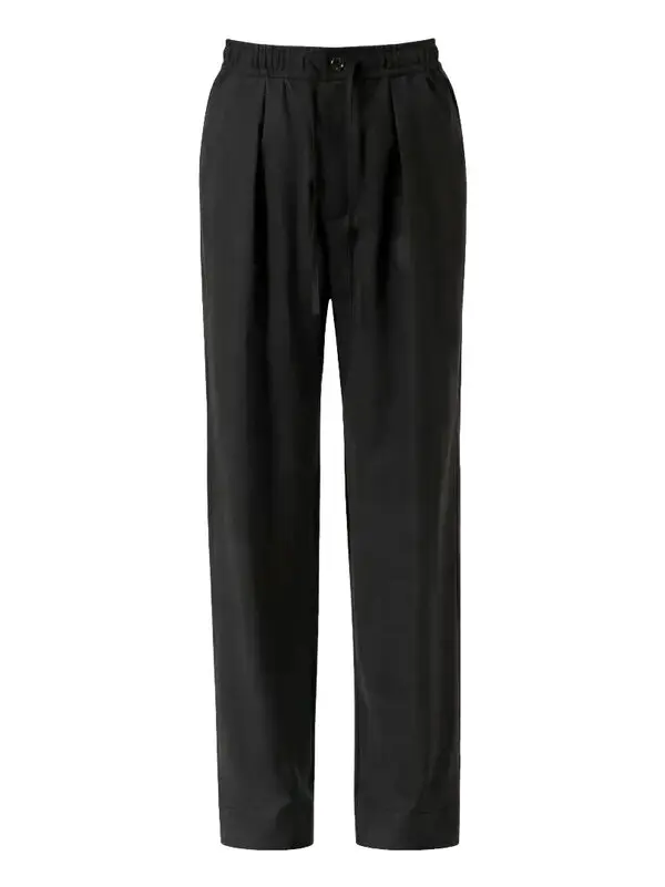 Attachment Pleated Drawstring Trousers - Black