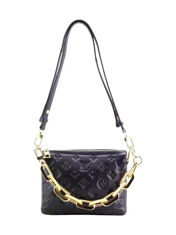 LOUIS VUITTON Coussin Bb Crossbody Bag Monogram Embossed Lambskin - Black