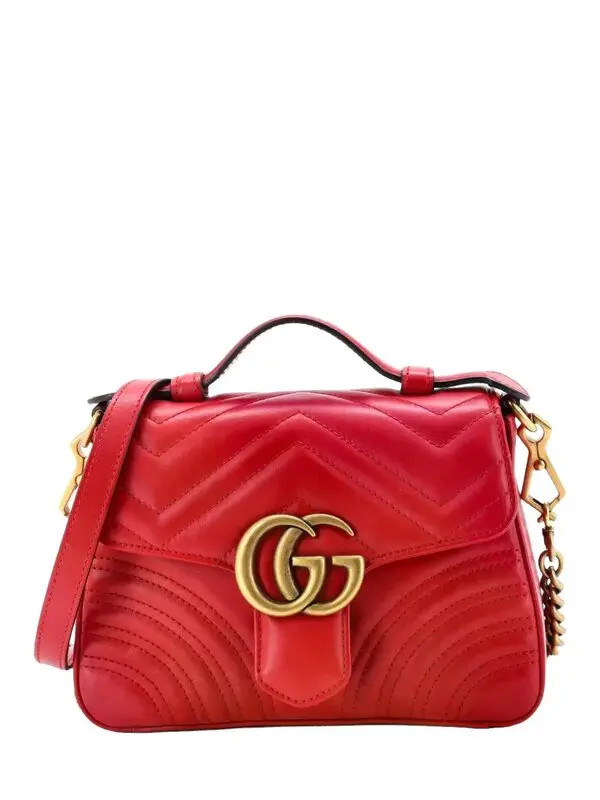 Gucci Gg Marmont Mini Satchel - Red