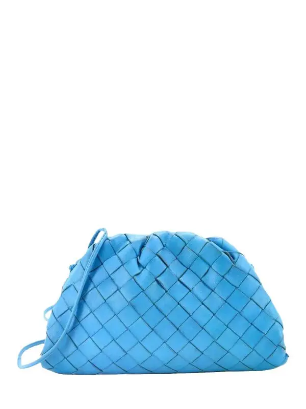 Bottega Veneta The Pouch Intrecciato Nappa Mini Crossbody Bag - Blue
