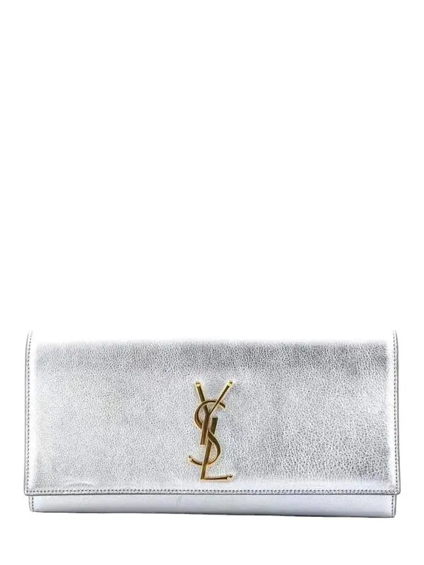 Saint Laurent Classic Monogram Long Clutch Bag - Metallic