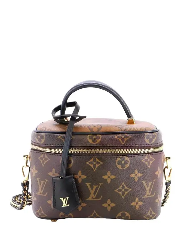 LOUIS VUITTON Vanity Handbag Reverse Monogram Canvas Pm Satchel - Brown