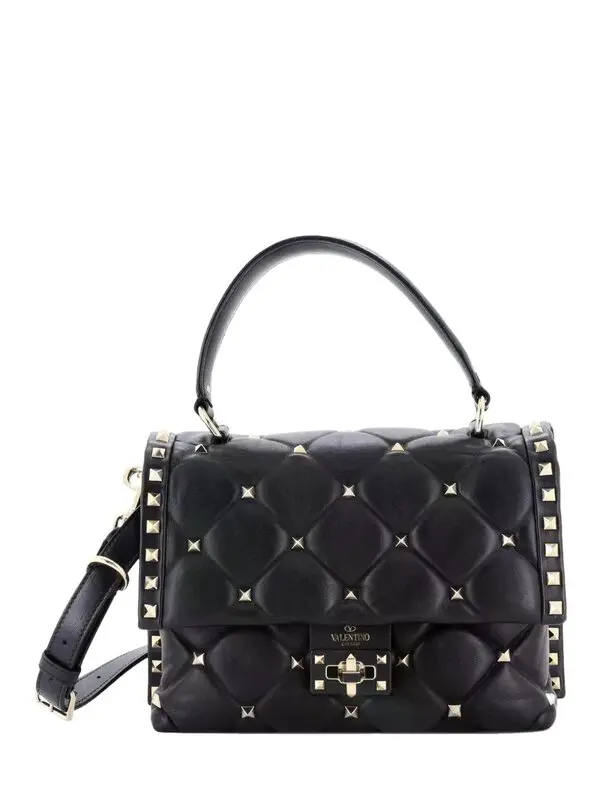 Valentino Garavani Candystud Medium Top Handle Shoulder Bag - Black
