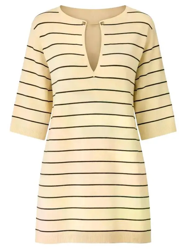 Elisabetta Franchi Striped Chain Mini Dress - Neutrals