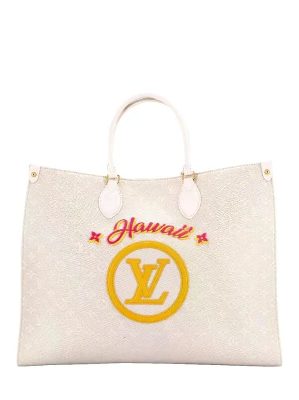 LOUIS VUITTON Onthego Limited Edition Cities Monogram Gm Tote Bag - Neutrals