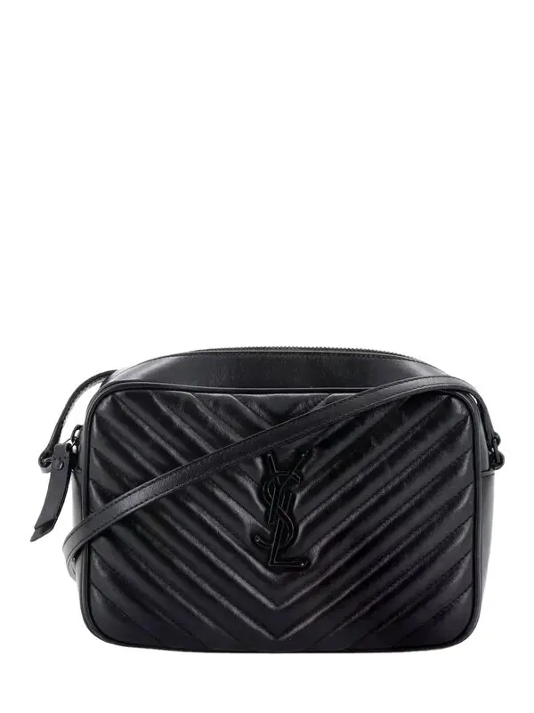 Saint Laurent Lou Camera Bag Matelasse Chevron Leather Small - Black