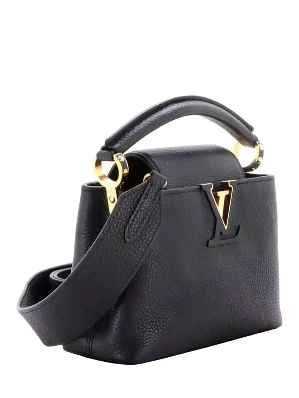 LOUIS VUITTON Capucines Leather Mini Satchel - Black
