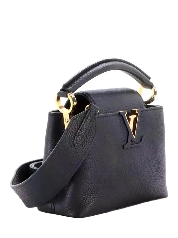 LOUIS VUITTON Capucines Leather Mini Satchel - Black