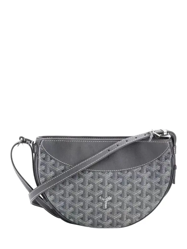 Goyard Hirondelle Coated Canvas And Leather Shoulder Bag - Grey