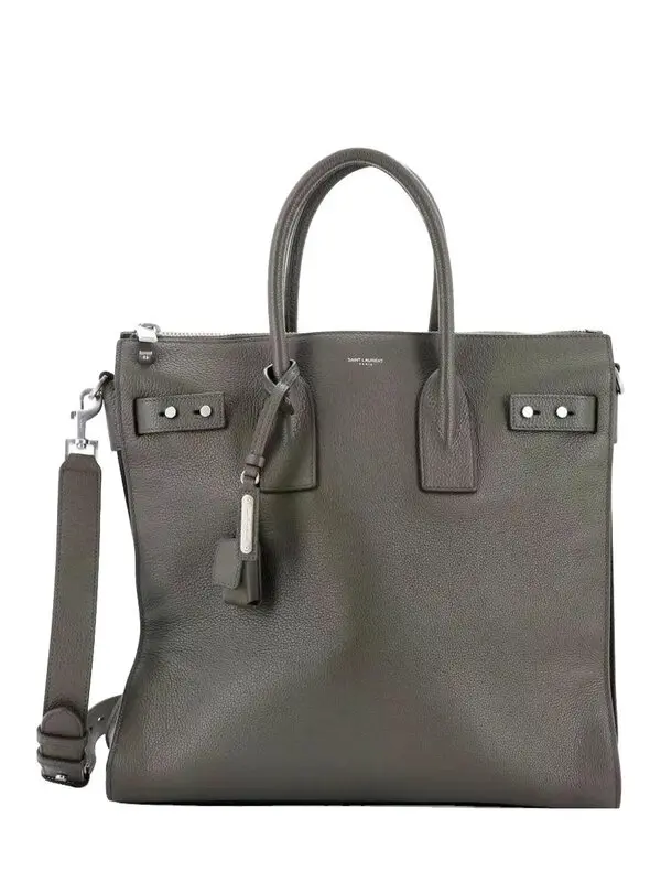 Saint Laurent Sac De Jour Souple Zip Leather North South Tote Bag - Green