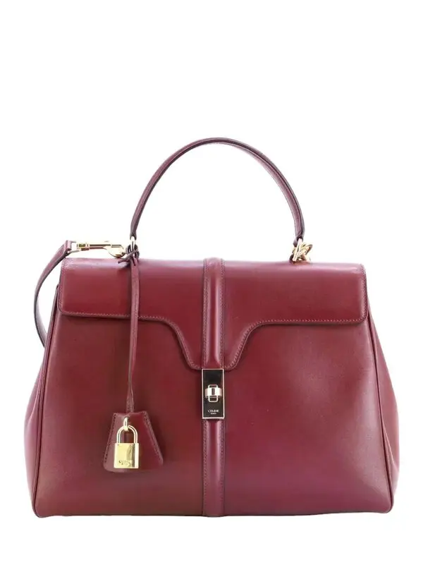 Celine 16 Medium Satchel Top Handle Bag - Red