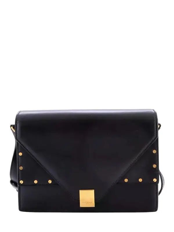 Saint Laurent Margaux Leather Medium Shoulder Bag - Black