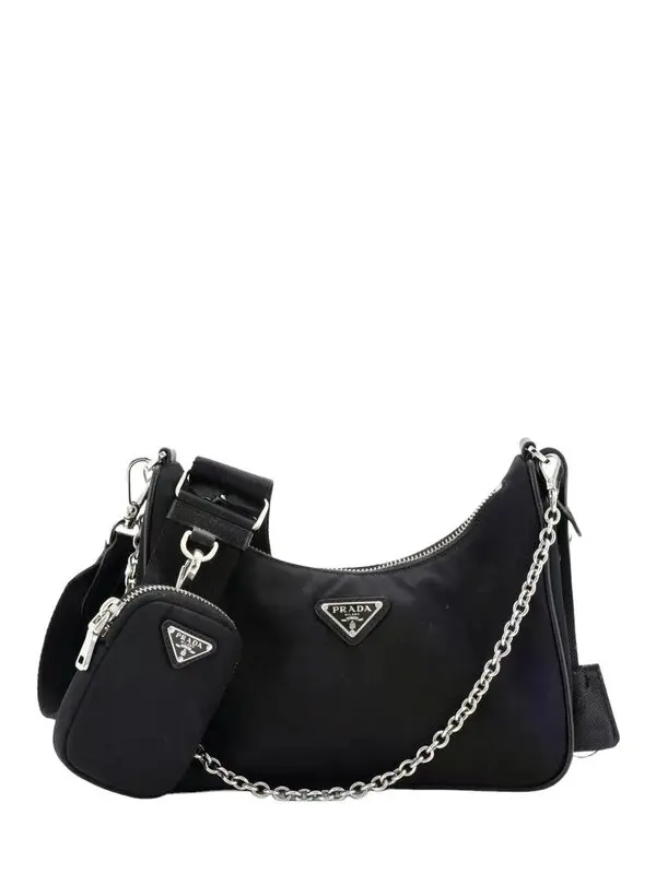 Prada Re-edition 2005 Tessuto Shoulder Bag - Black