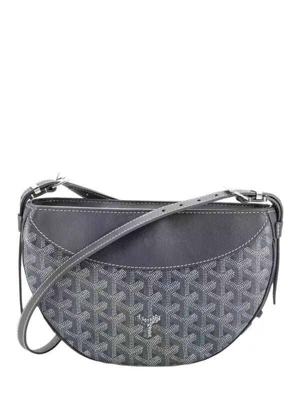 Goyard Hirondelle Coated Canvas And Leather Shoulder Bag - Grey