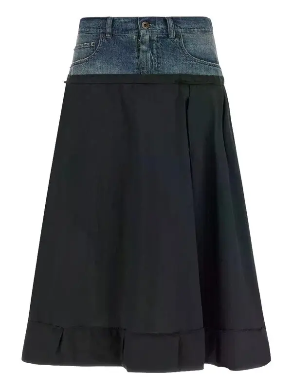 MAISON MARGIELA Denim Insert Midi Skirt - Black