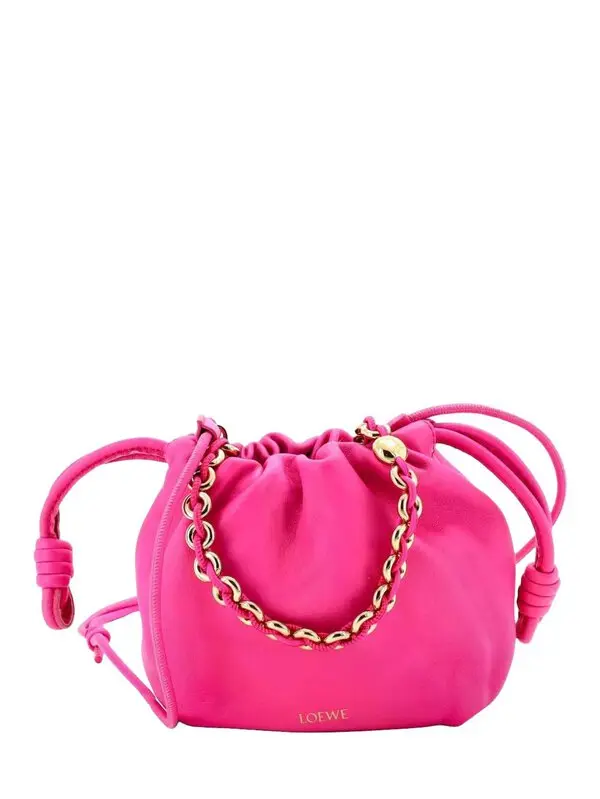 Loewe Flamenco Knot Chain Purse Mini Bucket Bag - Pink