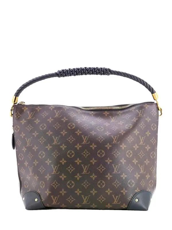 LOUIS VUITTON Triangle Softy Hobo Bag Reverse Monogram Canvas - Brown