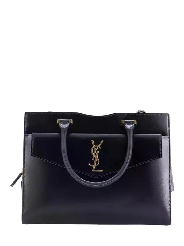 Saint Laurent Uptown Leather Medium Tote Bag - Black
