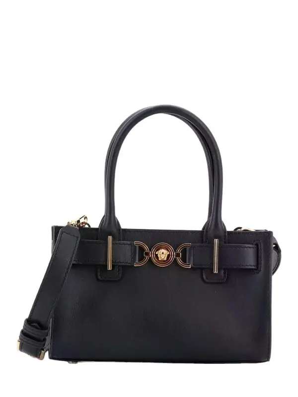 Versace Medusa 95 Leather Small Tote Bag - Black