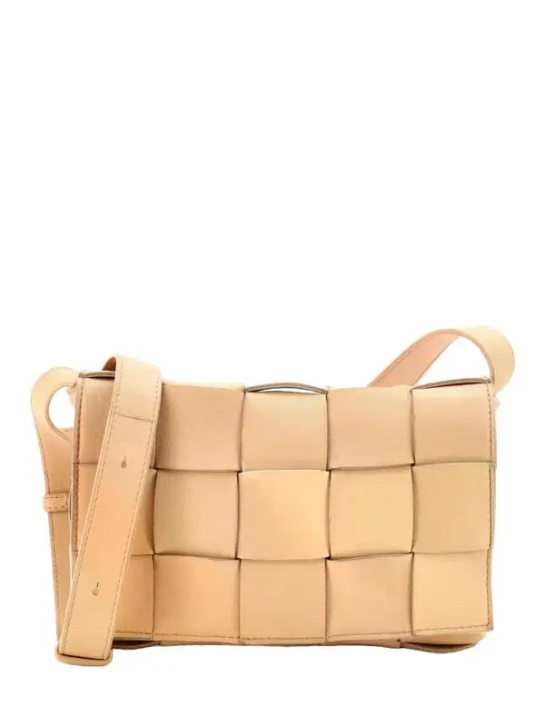 Bottega Veneta Cassette Maxi Intrecciato Small Crossbody Bag - Neutrals
