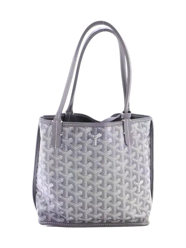 Goyard Anjou Reversible Mini Tote Coated Canvas Satchel - Grey