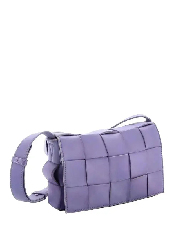 Bottega Veneta Cassette Maxi Intrecciato Leather Small Crossbody Bag - Purple