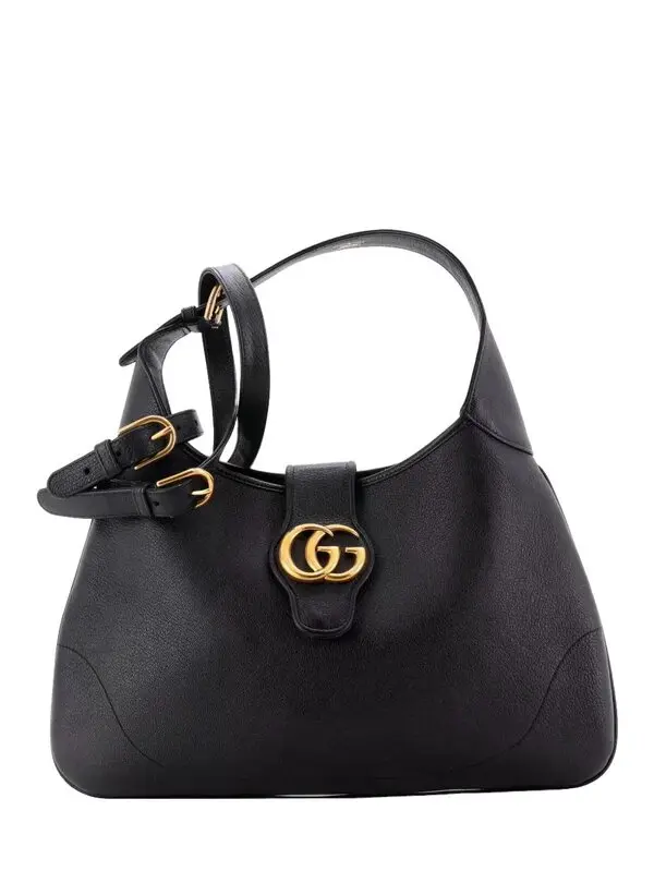 Gucci Aphrodite Leather Medium Shoulder Bag - Black
