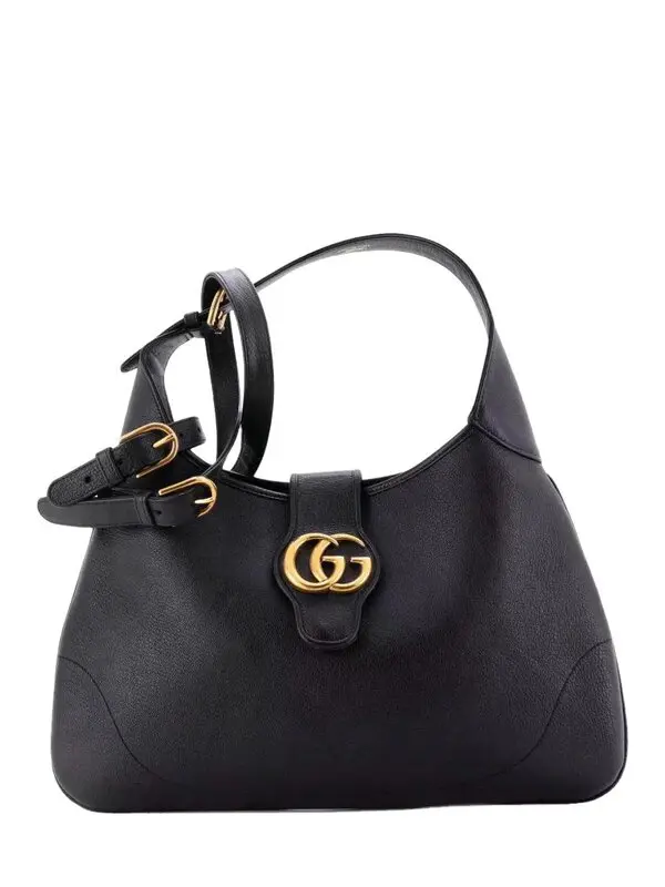 Gucci Aphrodite Leather Medium Shoulder Bag - Black