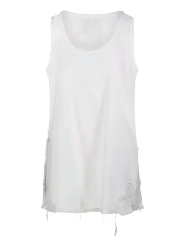 DARKPARK Frayed Sleeveless Top - White