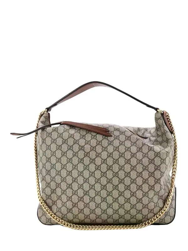 Gucci Chain Gg Coated Canvas Large Hobo Bag - Brown