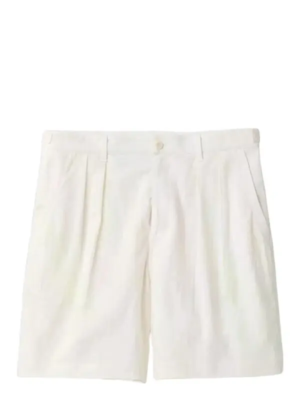 COOR Pleated Linen Shorts - White